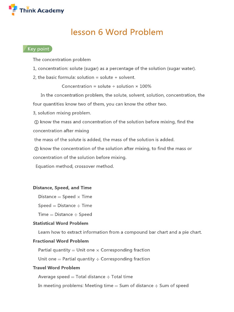 Lesson 6 Word Problem (学生版) | PDF