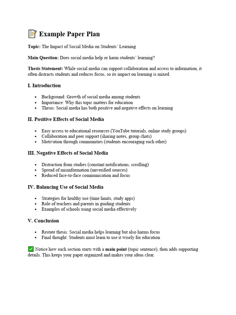 ? Example Paper Plan Week 3 | PDF