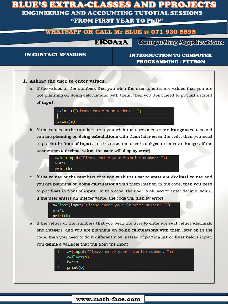 Python Lesson 2 With Blue | PDF