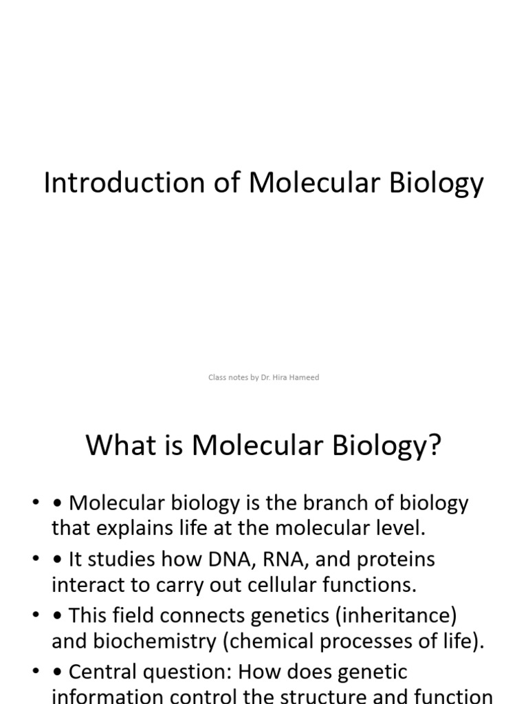 Introduction to Molecular Biology Concepts | PDF | Gene | Rna