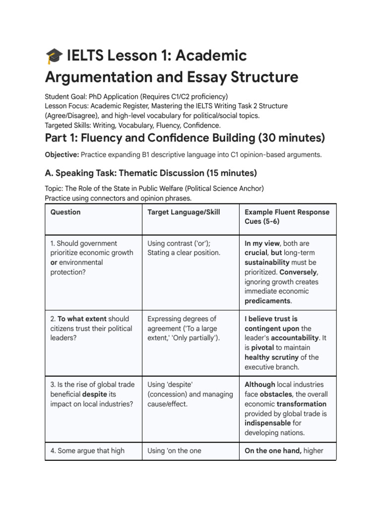 IELTS Academic Writing: Argumentation Skills | PDF | Argument