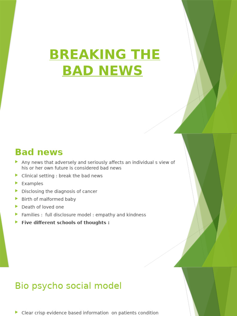 Breaking The Bad News + Ic | PDF | Information | Psychology