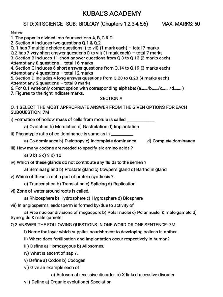 KubalXii Sci Test | PDF