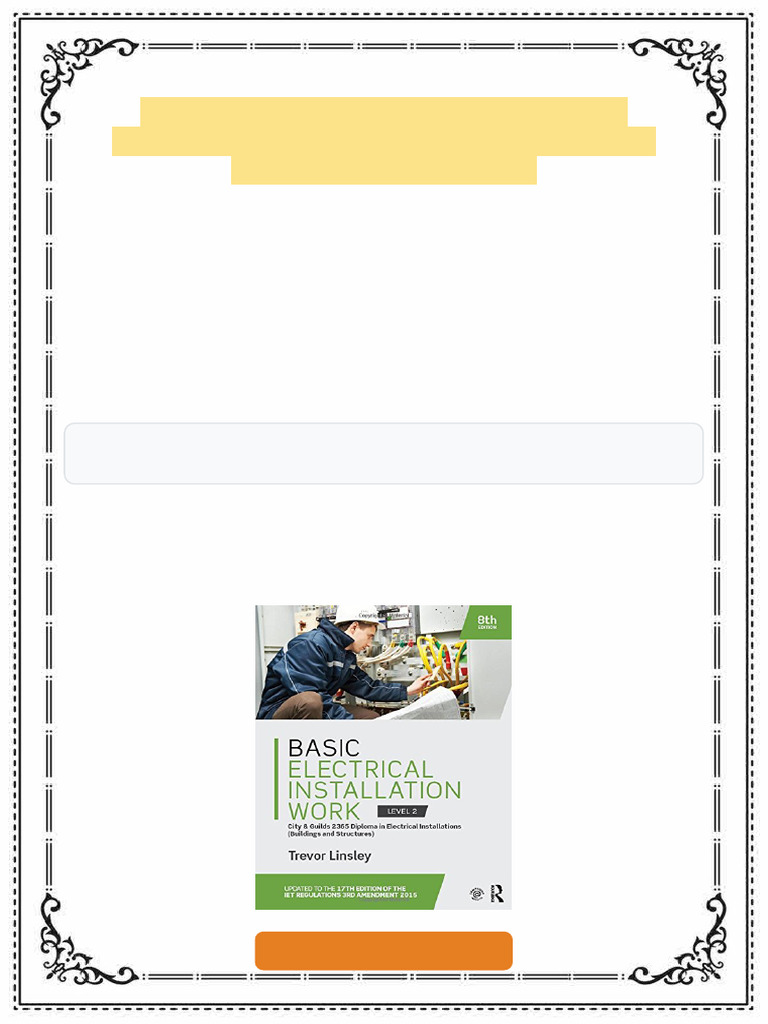 Basic Electrical Installation Work 2365 Edition Trevor Linsley Ebook ...
