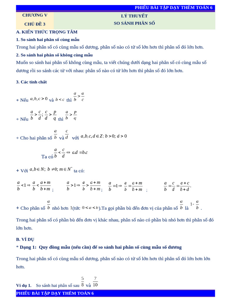s6-c5-Cd3.So Sánh Phân Số | PDF