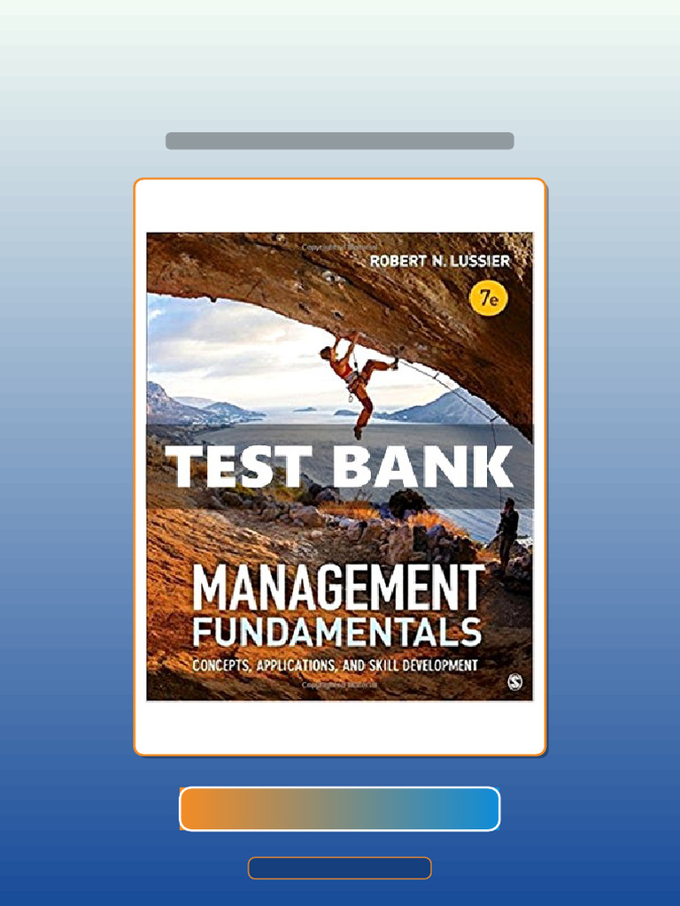 Test Bank of Management Fundamentals Concepts Applications and Skill ...