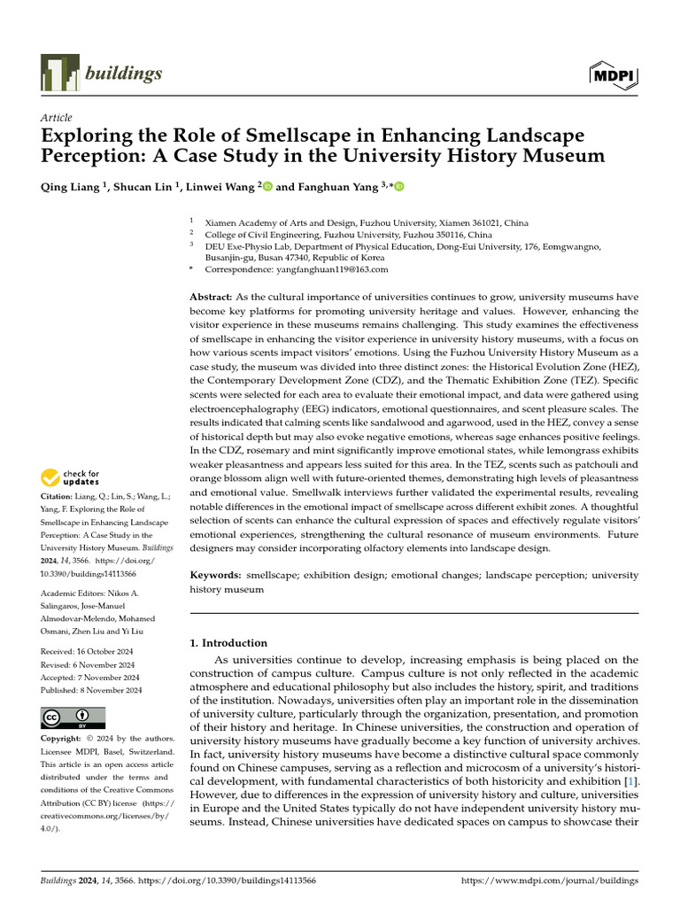 Exploring The Role of Smellscape in Enhancing Land | PDF | Senses | Odor