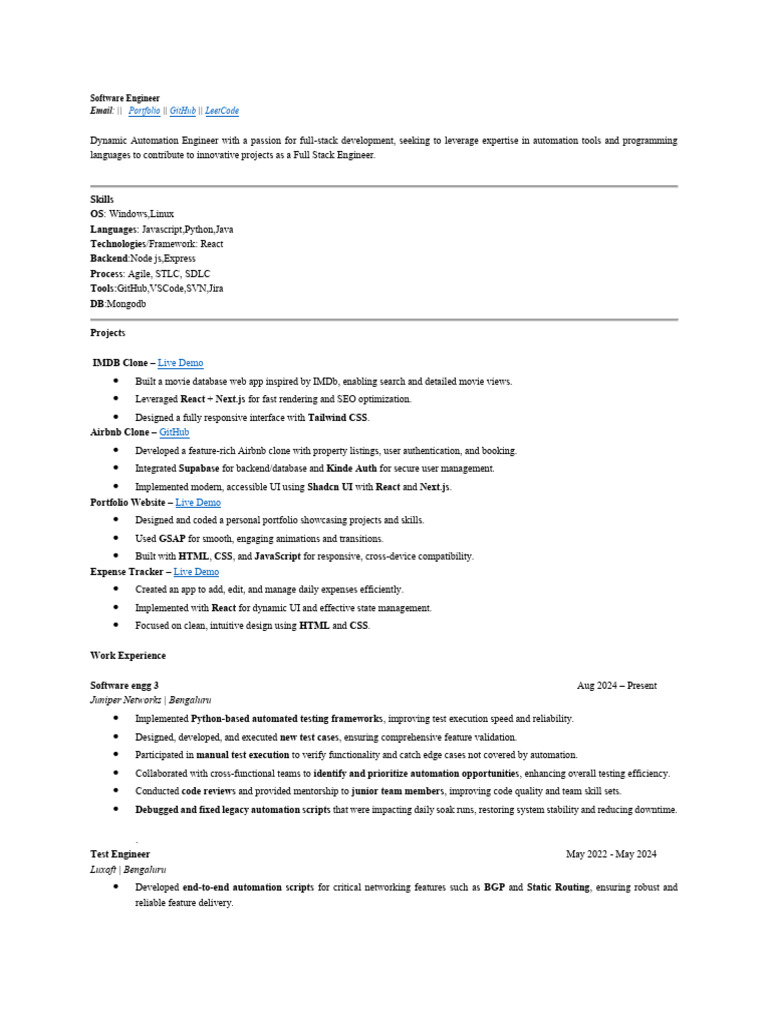Resume Abhi Back End 003 | PDF | Automation | Computer Engineering