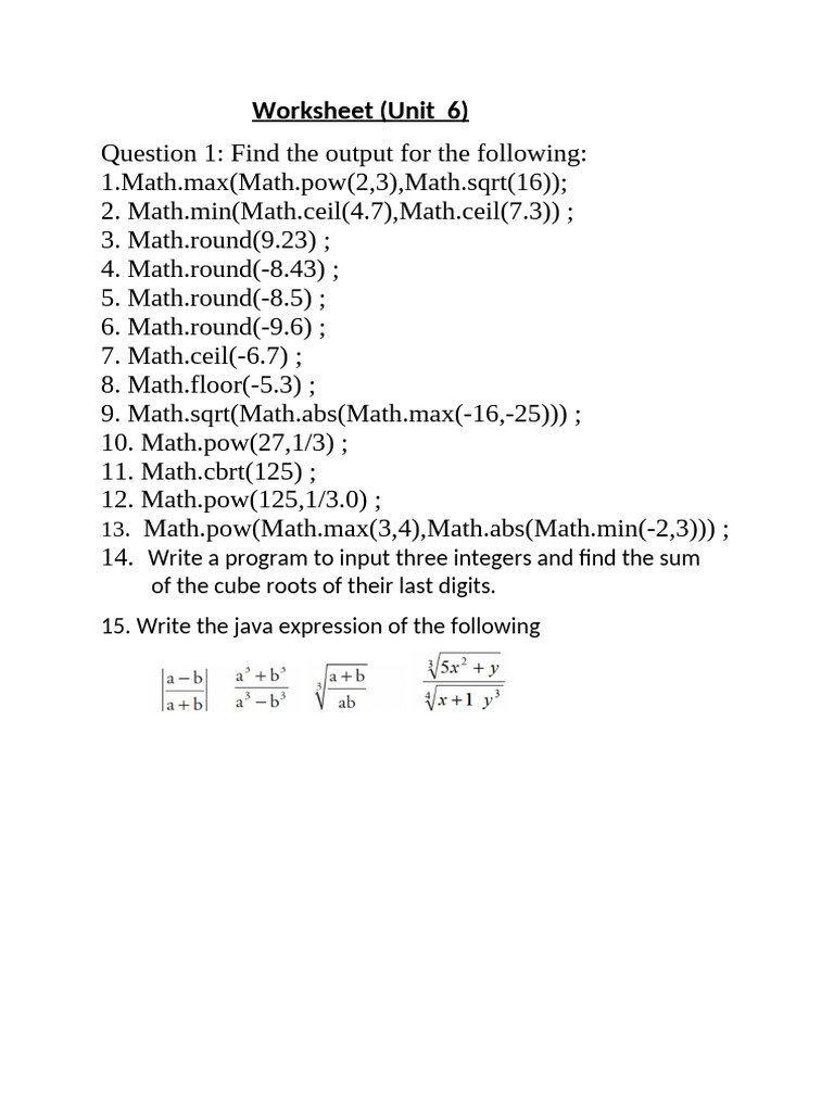 Worksheet Unit6 | PDF