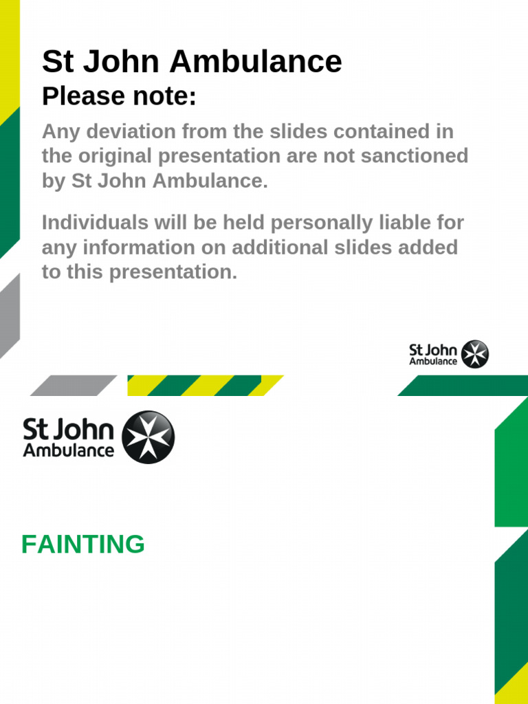 Fainting Presentation Lesson Plan Resource | PDF