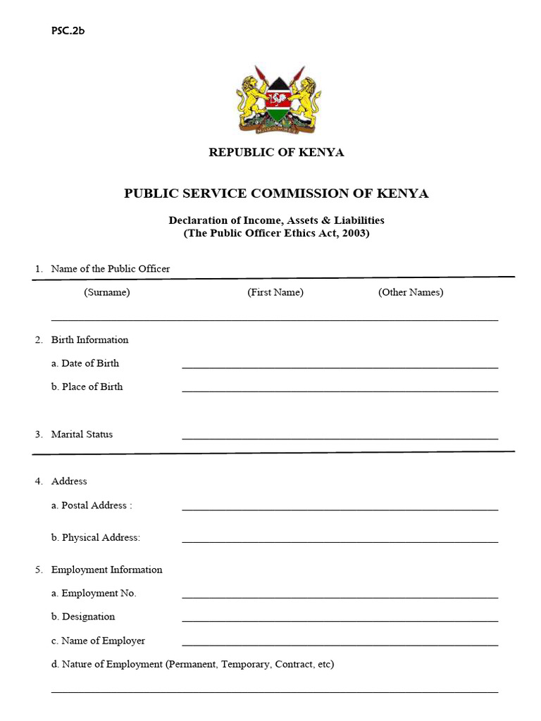 Kenya Public Officer Asset Declaration | PDF | Chess | Chess Theory