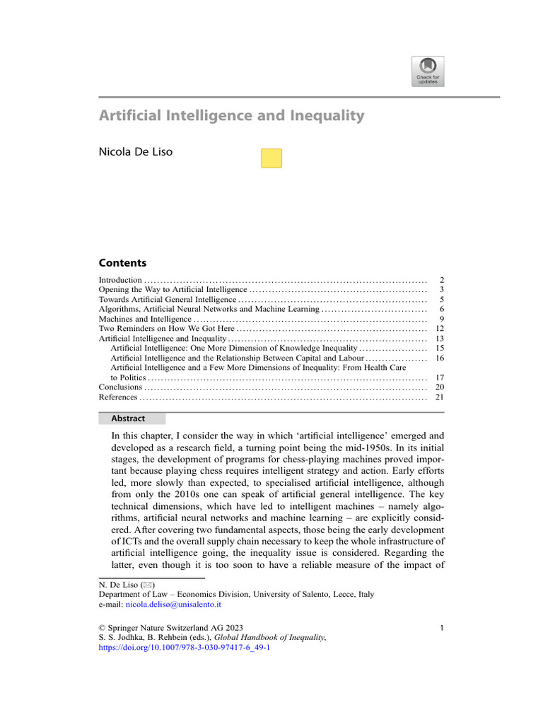 Artificial Intelligence and Inequality | PDF | Artificial Intelligence ...