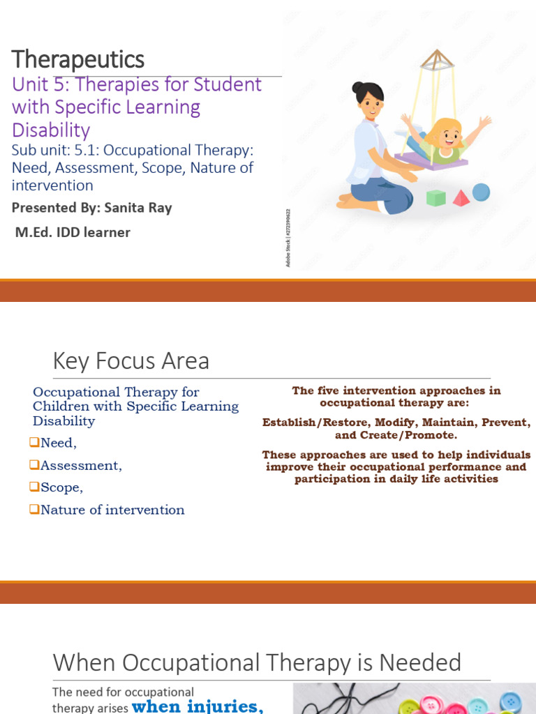Occupational Therapy for Learning Disabilities | PDF | Occupational ...