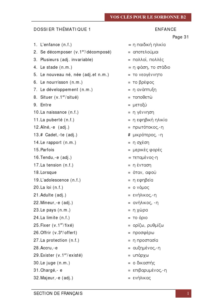 Sorbonne B2 Lexique | PDF