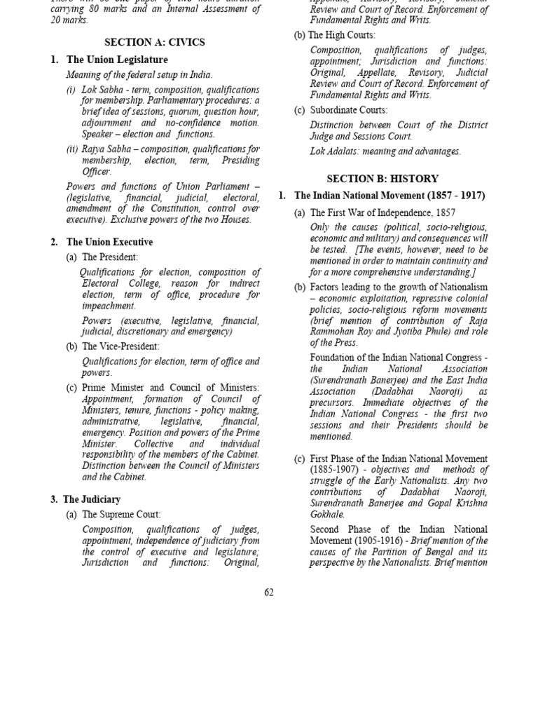His & Civ Syllabus | PDF | Indian Nationalism | Indian Independence ...