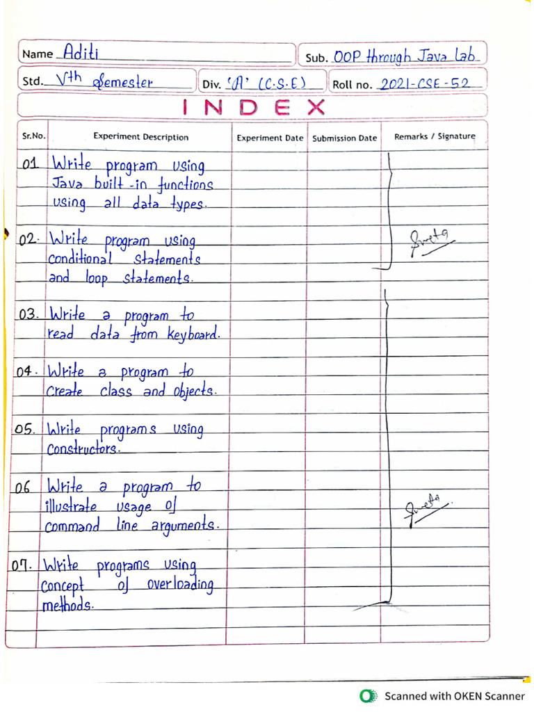 oops through java lab | PDF