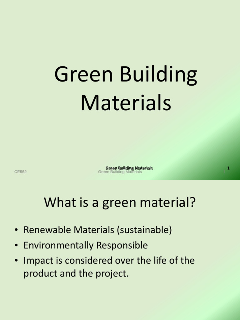 Green Building Materials Overview | PDF | Green Building ...