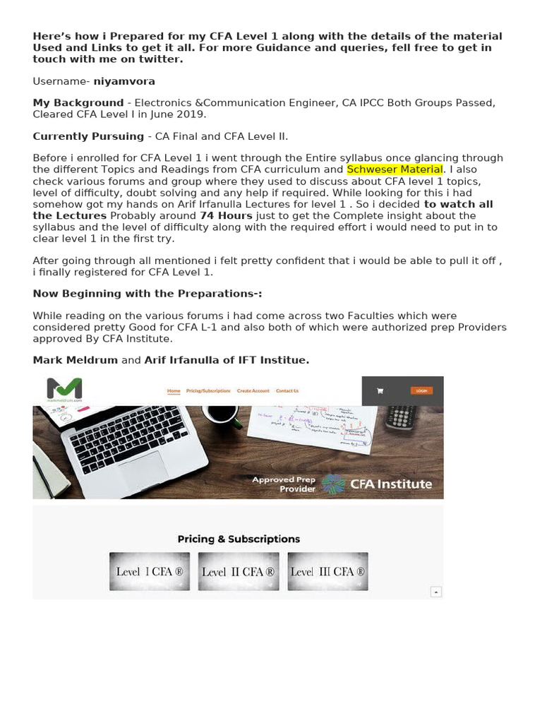 CFA Level 1 Preparation Guide | PDF | Multiple Choice | Human Communication