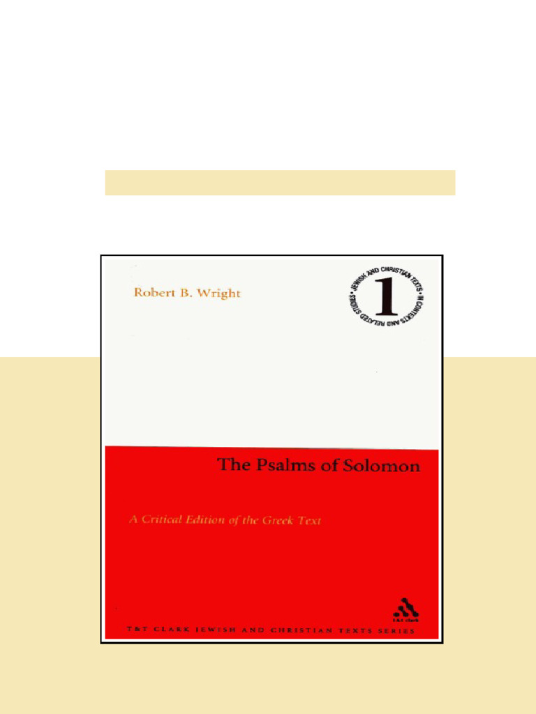 (Ebook) Psalms of Solomon. by Robert B. Wright ISBN 9780567026439 ...