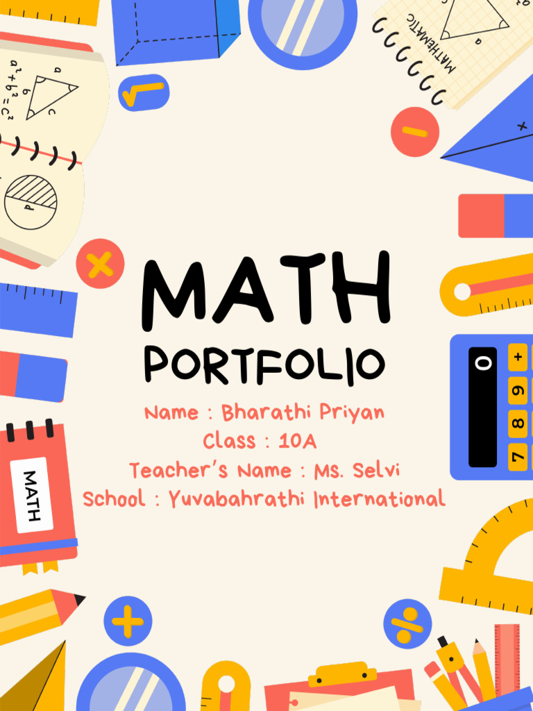 Math Notebook Cover in Pastel Colours Simple Illustrative Maths ...