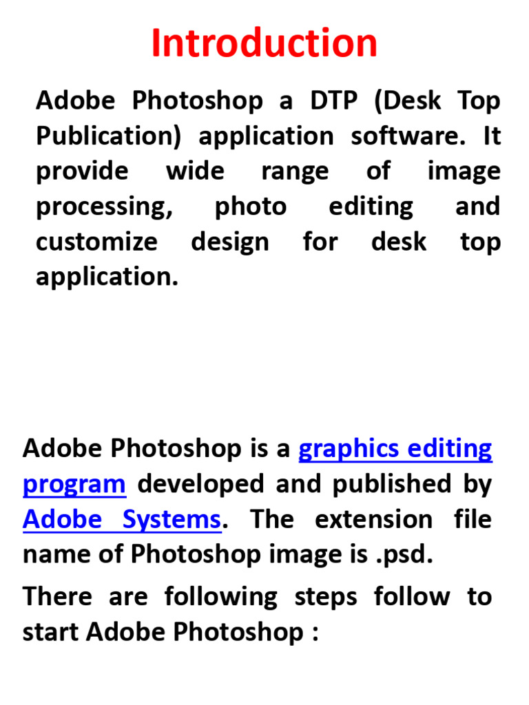 Adobe Photoshop Basics and Tools Guide | PDF