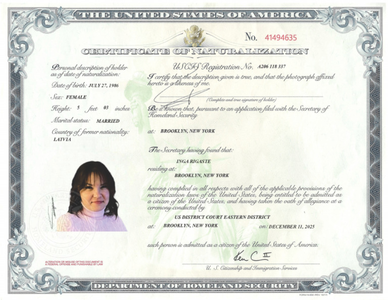 Citizenship Certificate | PDF