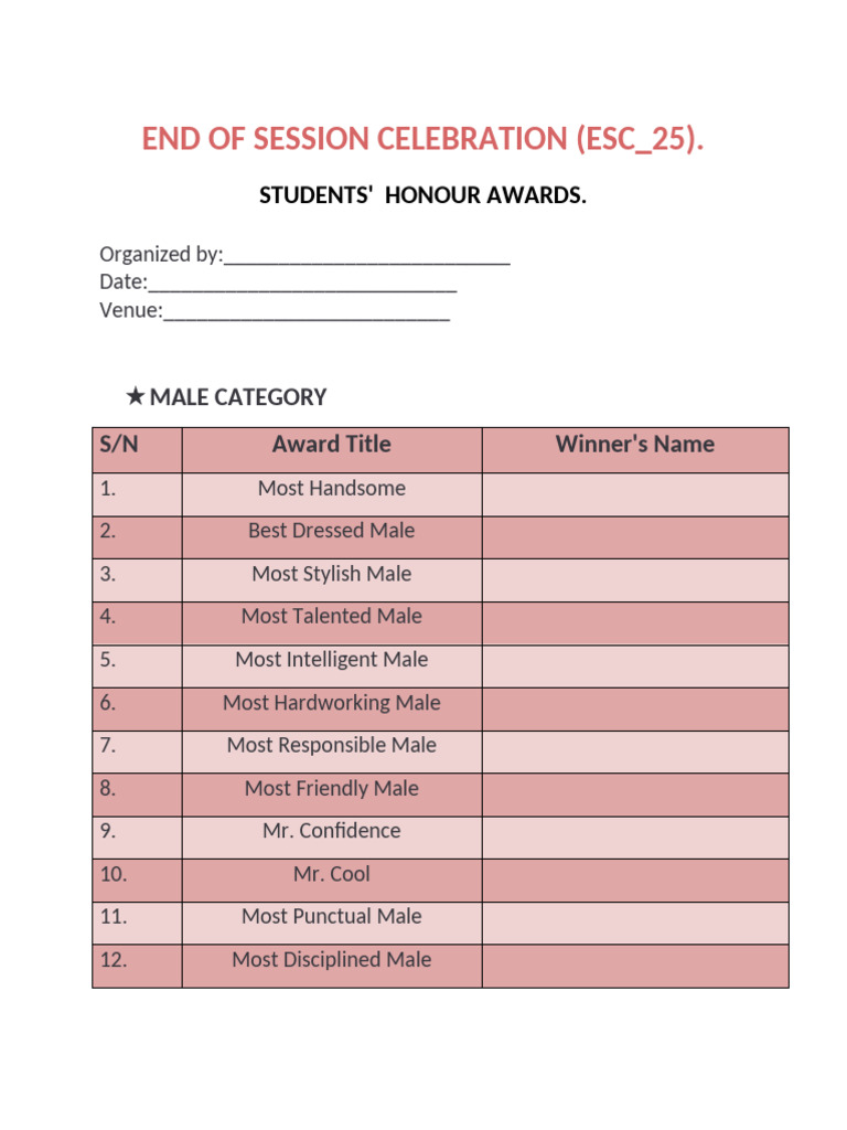 Students' Honour Awards-Wps Office | PDF