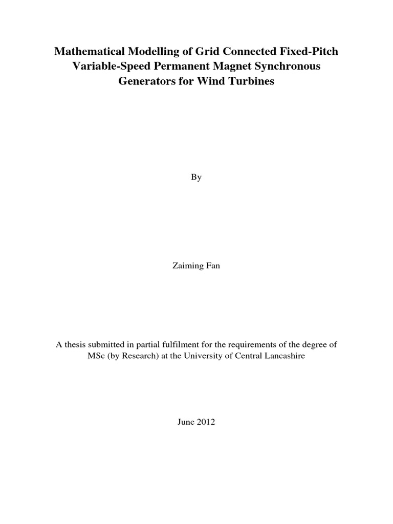 Mathematical Modelling of Grid Connected Fixed Pitch 4xwi7qq4mc (1 ...