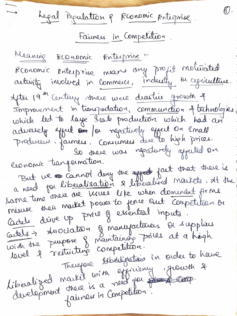 Legal Regulation and Economic Enterprise Fairness in Competition | PDF