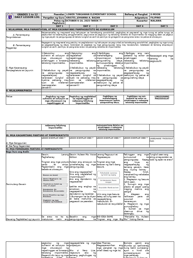 Filipino DLL Q2 Week 7 | PDF
