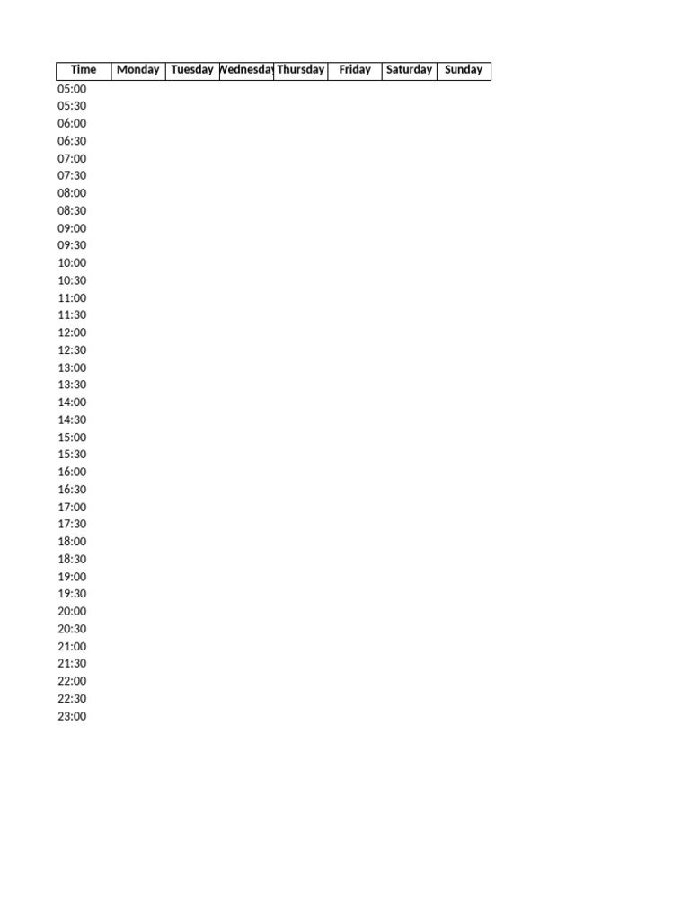 Weekly Schedule Template | PDF
