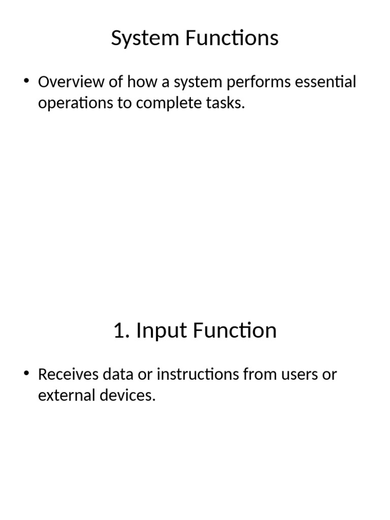 Understanding System Functions | PDF