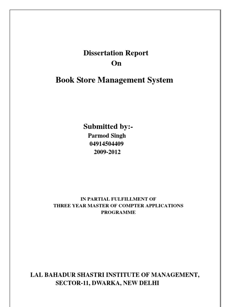 Book Store Management System Dissertation | PDF