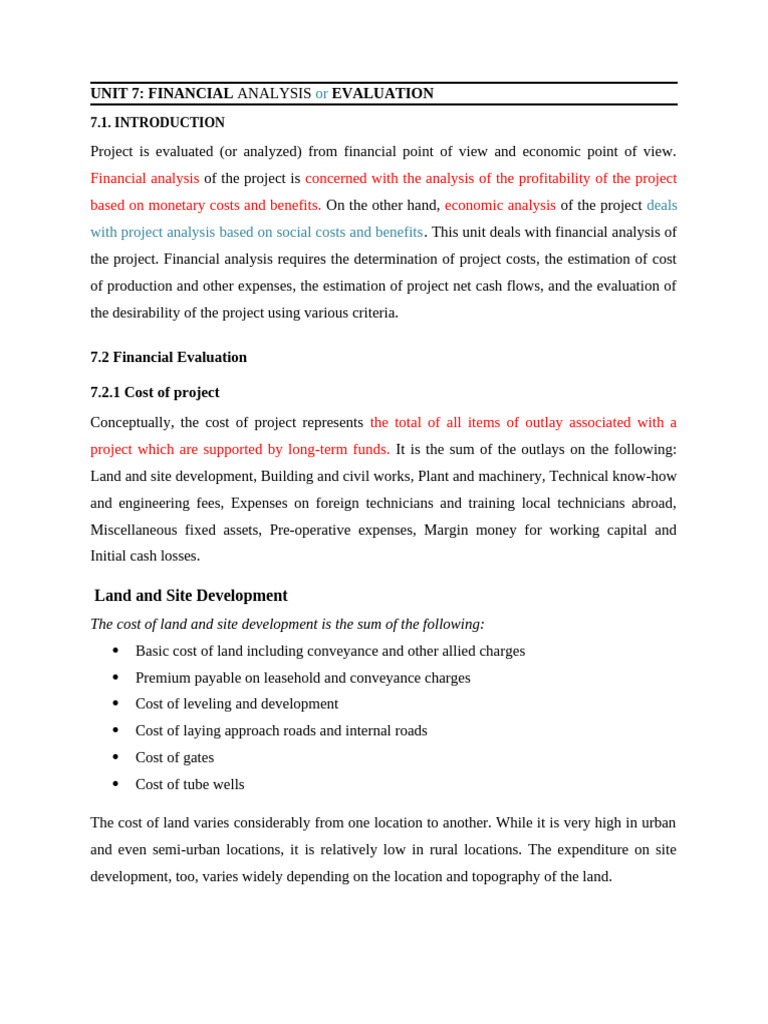 Financial Project Cost Analysis Guide | PDF | Depreciation | Net ...