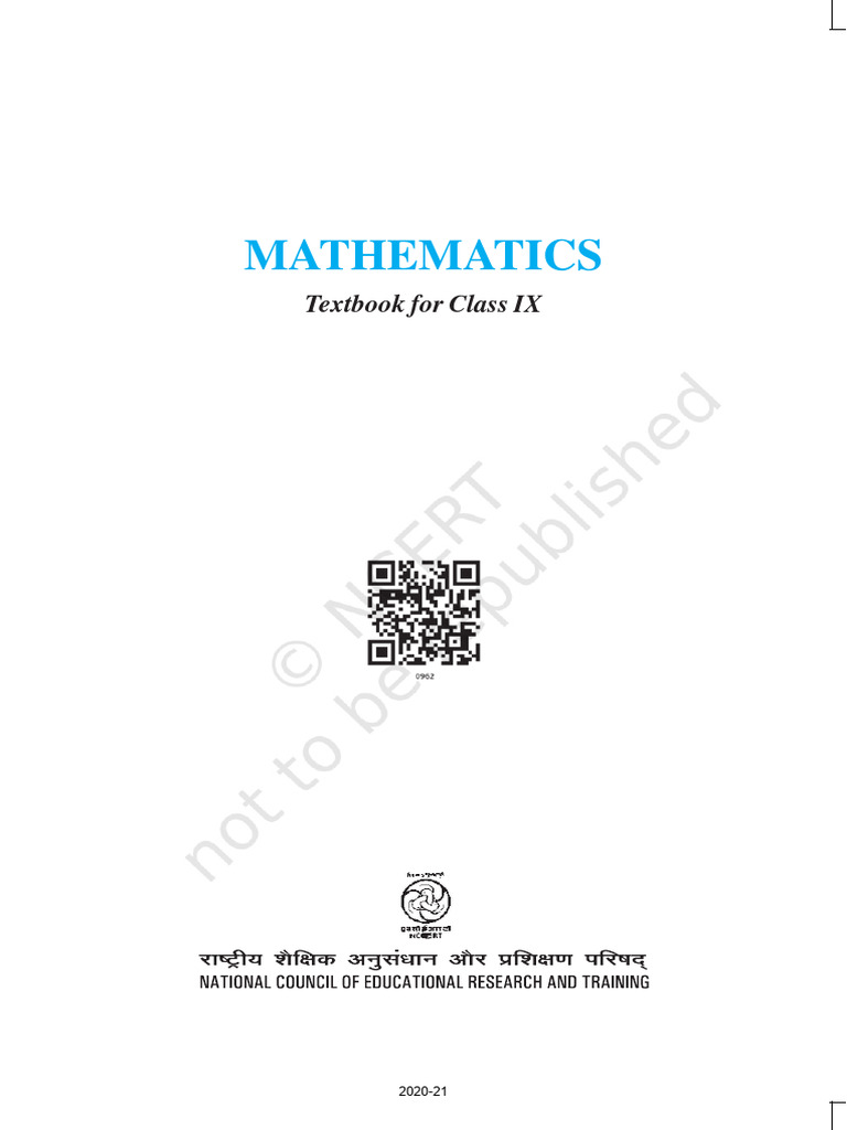 Ncert Books for Class 9 Maths | PDF | Numbers | Area