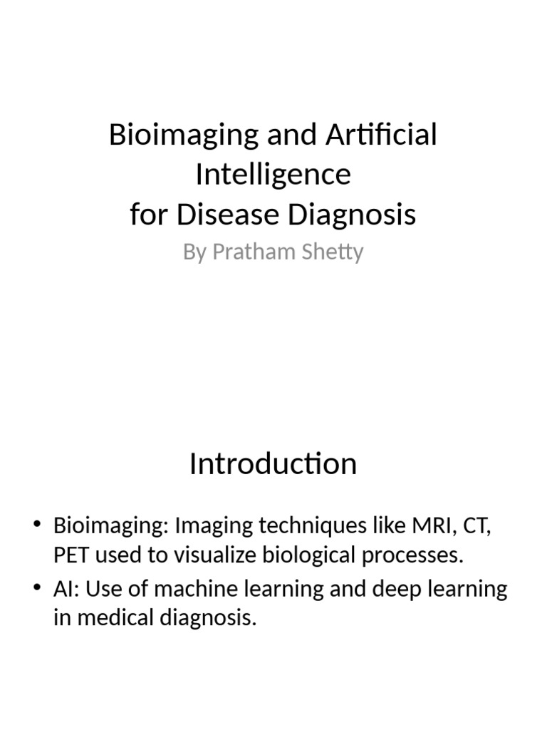 AI-Enhanced Bioimaging for Disease Diagnosis | PDF