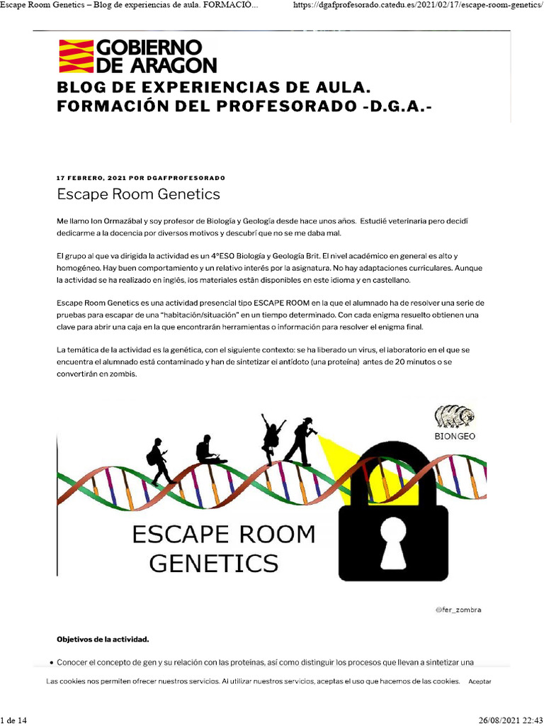 Escape Room Genetics | PDF