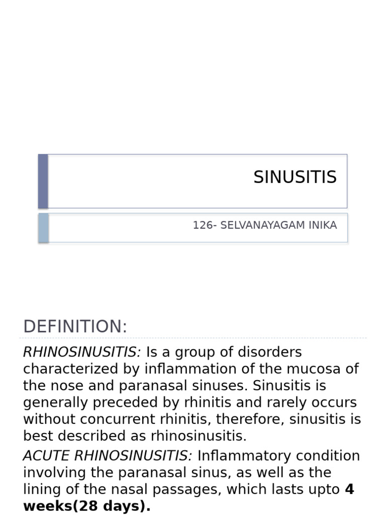 Sinusitis | PDF | Clinical Medicine | Diseases And Disorders