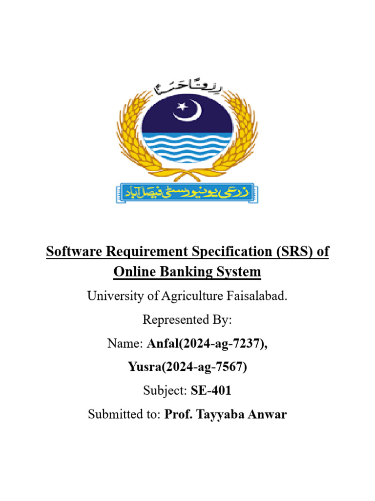 Software Requirement Specification | PDF | Databases | Banks & Banking