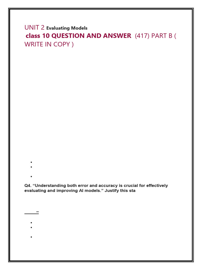 UNIT 2 Evaluating Models | PDF | Accuracy And Precision | Machine Learning