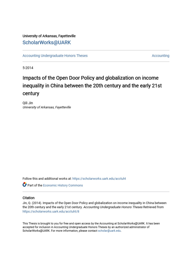 Impacts of The Open Door Policy and Globalization On Income Inequ | PDF ...