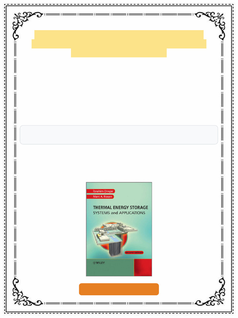 Thermal Energy Storage Systems and Applications Second Edition Ibrahim ...