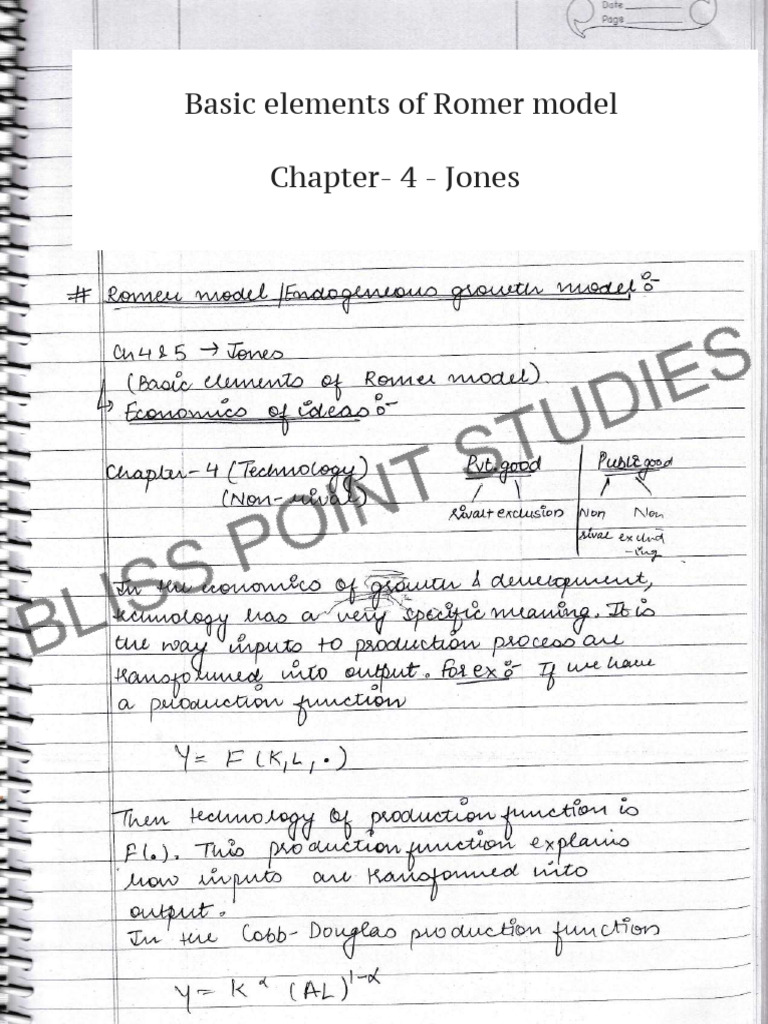 Basic Elements of Romer Model (Ch-4 & Ch-5) | PDF