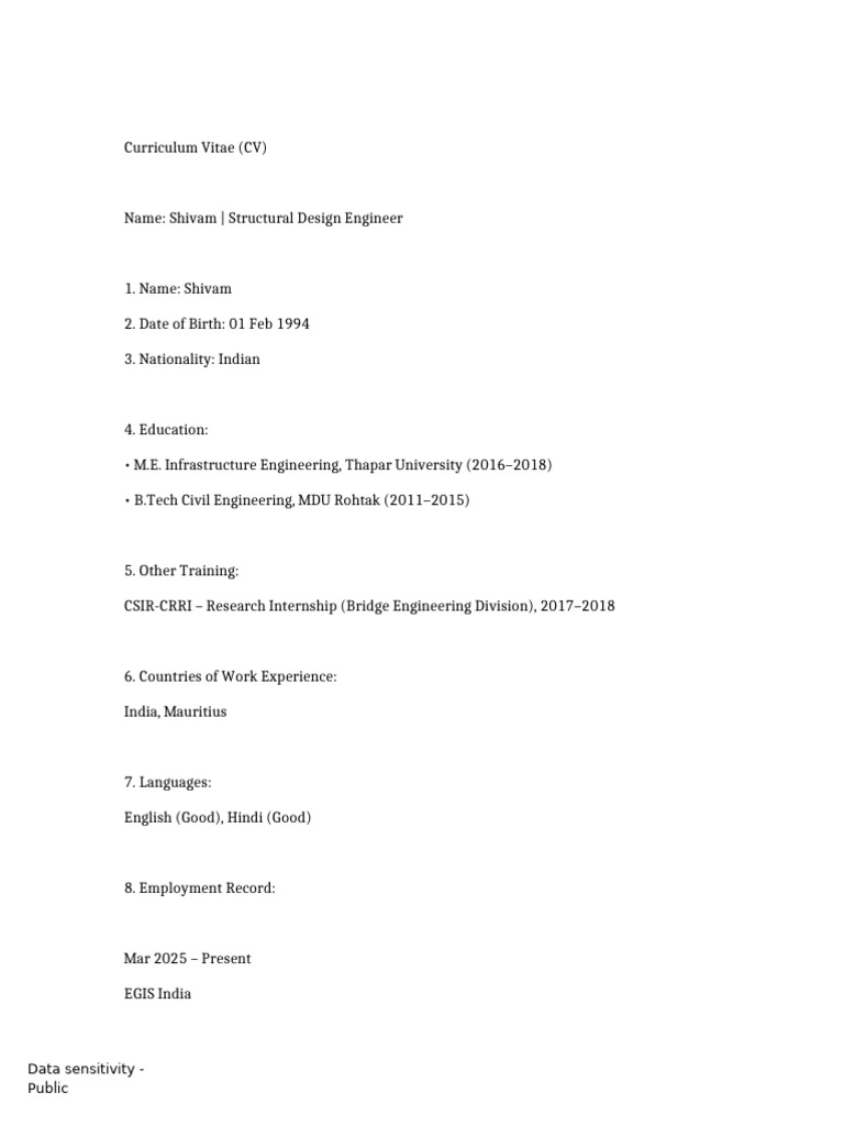 Shivam CV Updated 02dec2025 | PDF | Engineering