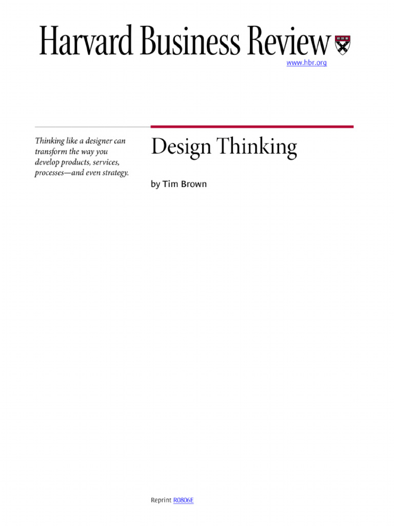 Tim Brown, Design Thinking | PDF