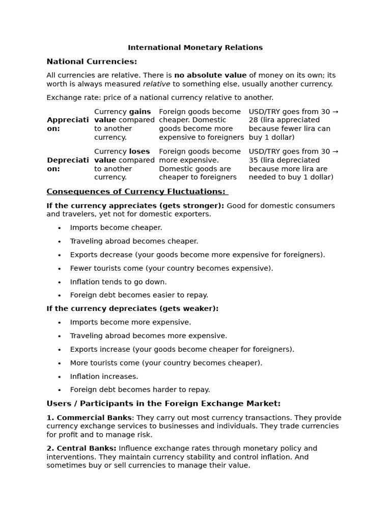 International Monetary Relations | PDF | Exchange Rate | Inflation