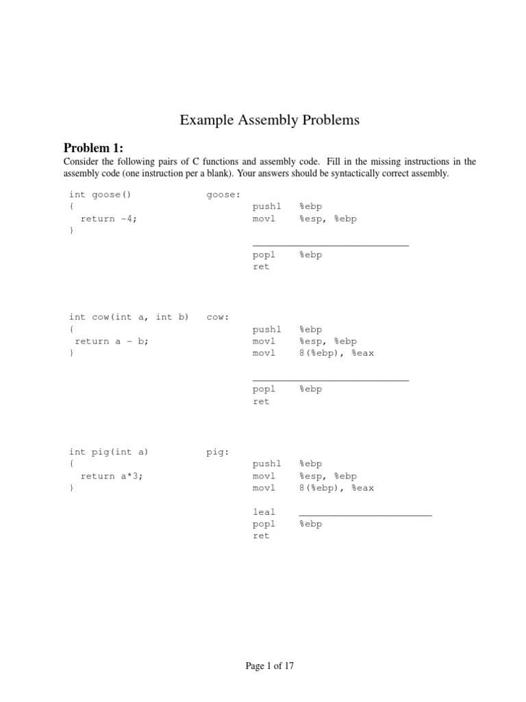 Asm Examples Instruction Set String Computer Science