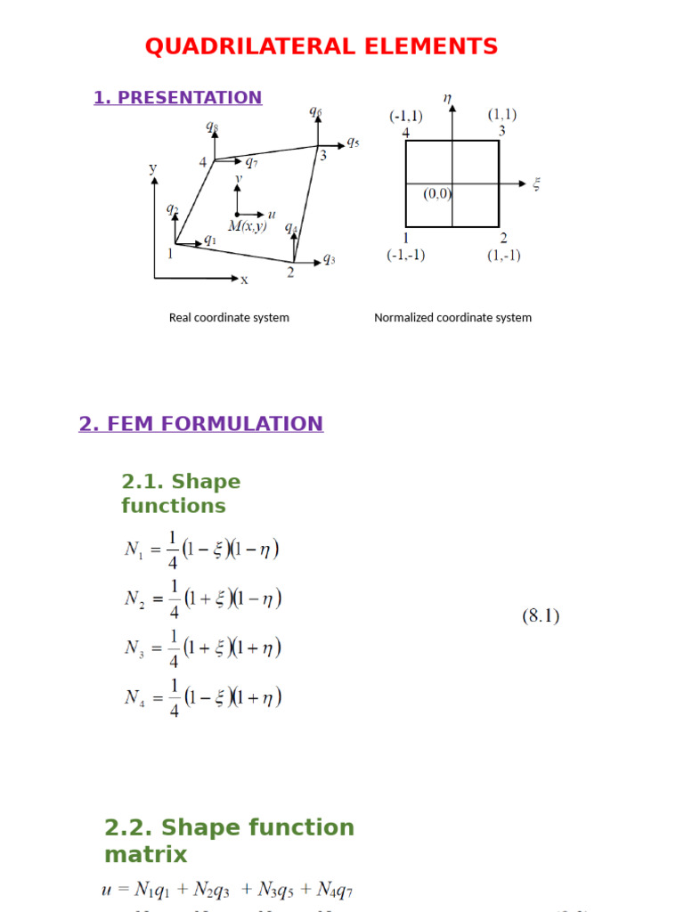Quadrilateral Element FEM | PDF