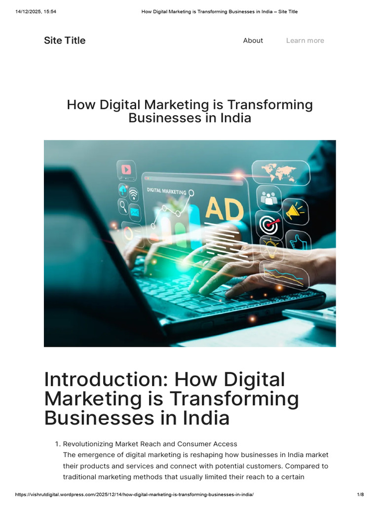 How Digital Marketing Is Transforming Businesses in India - PDF Format ...