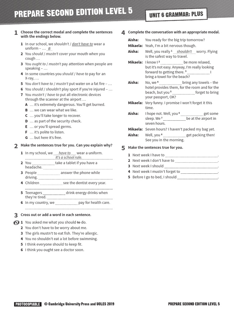 PREPARE 5 Grammar Plus Unit 06 | PDF